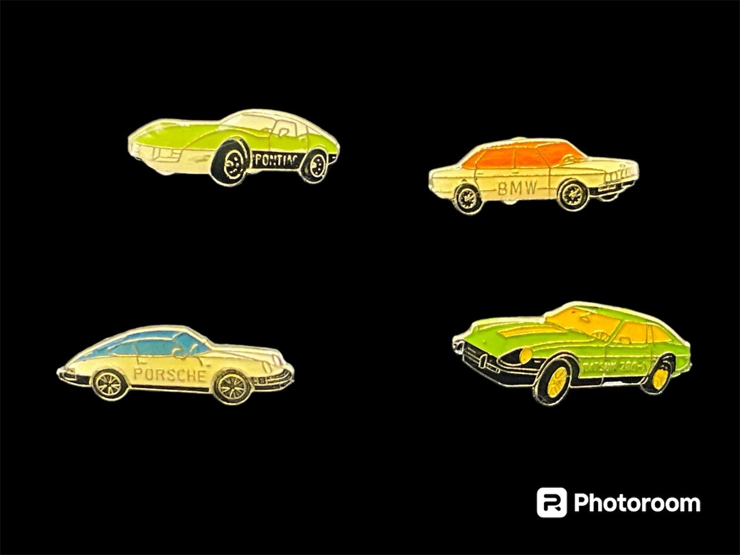 Vintage Car Enamel Lapel Pins: 1980s BMW, Porsche, Pontiac, Datsun - Etsy