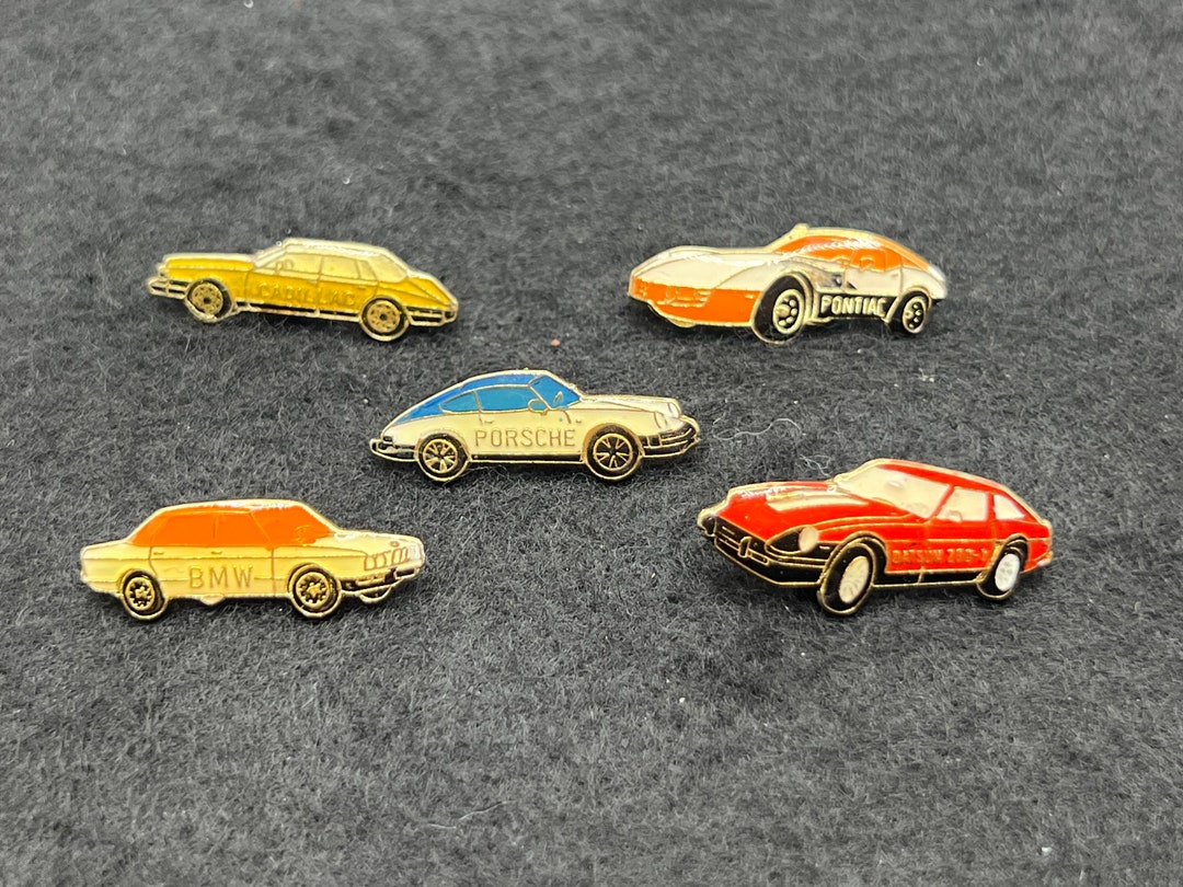 Lot of 5 Vintage Car Lapel Pins, Enamel Pins, Car Tie Tack, Porsche ...