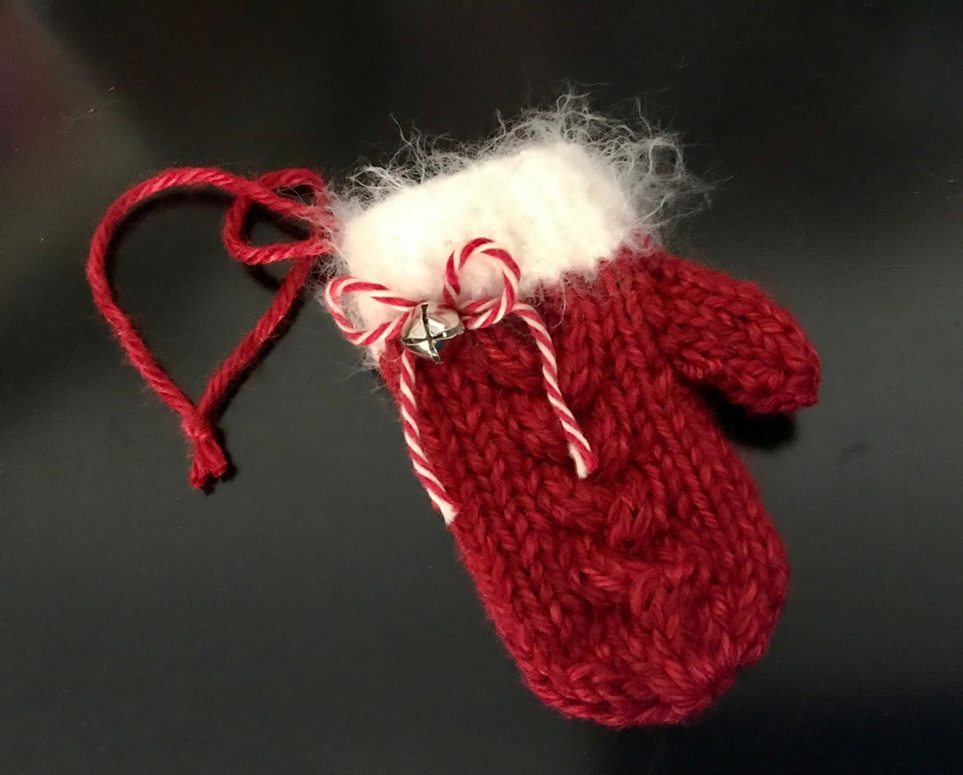 Hand Knit Mini Mitten Ornament, Christmas Decoration, Gift Tag - Etsy