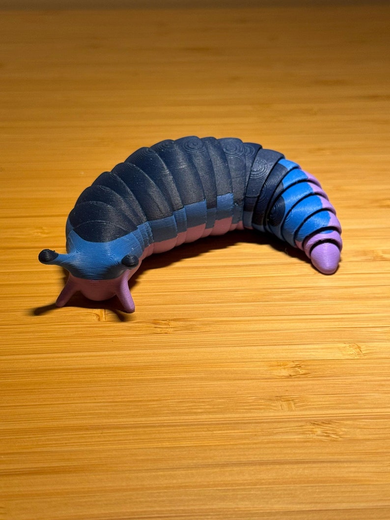 Articulated Sensory Slug: 3D Printed Fidget Toy, Customizable Colors - Etsy