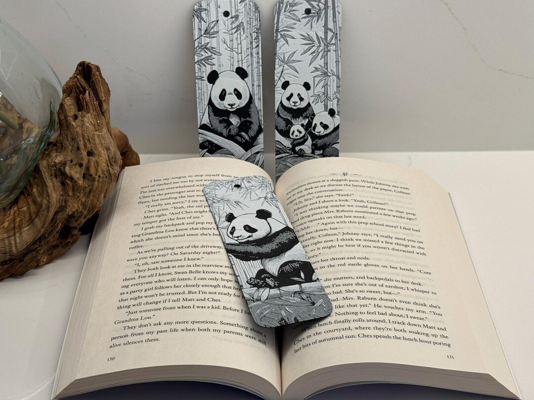 Panda Inspired Bookmarks | Animal Bookmark | Set of 3 Bookmarks ...