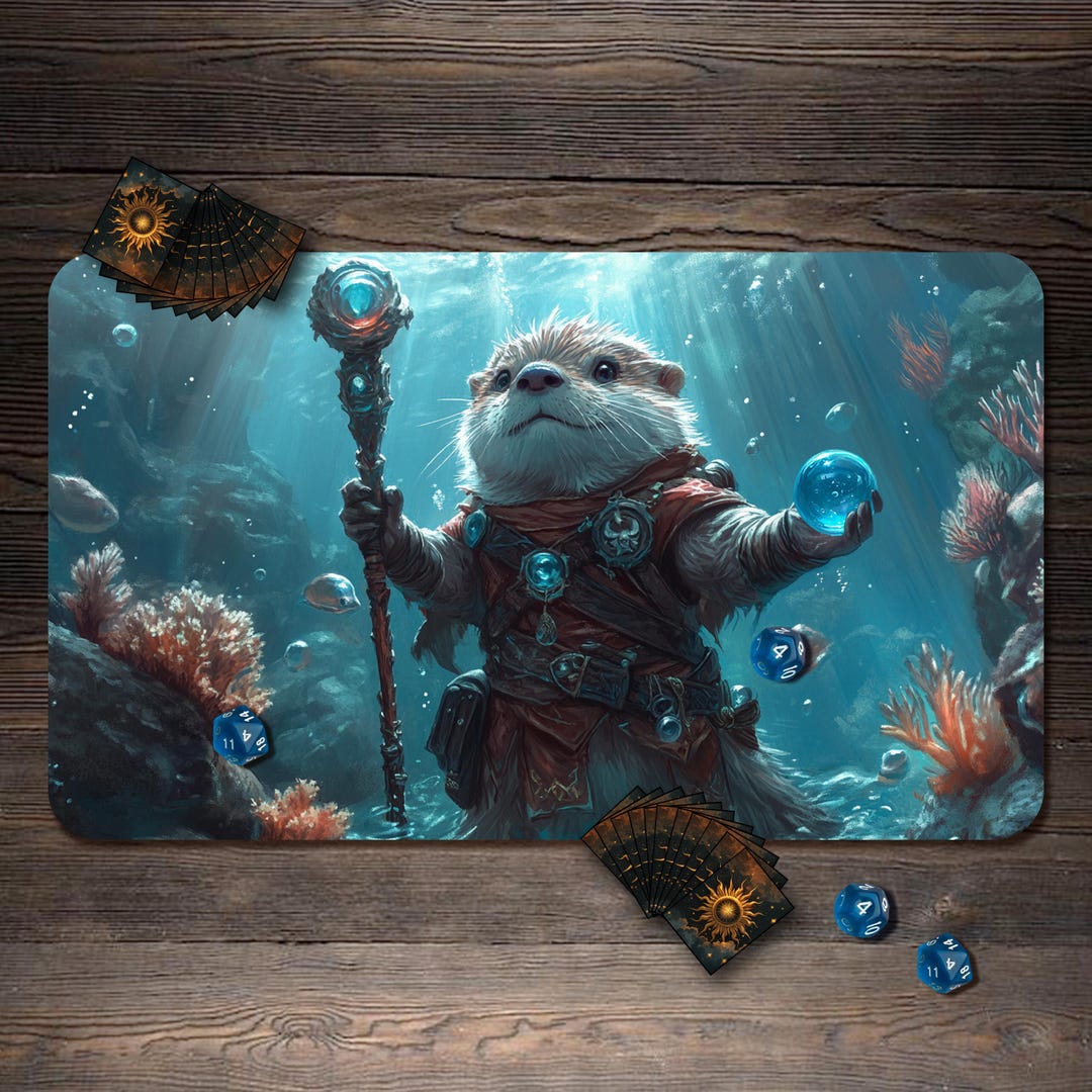 MTG Playmat, Otter Warrior Theme Custom Play Mat, TCG Playmat With ...