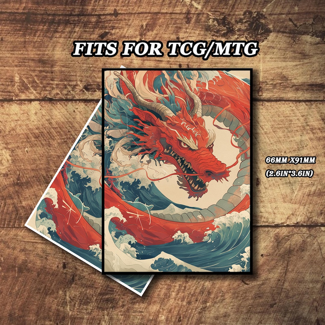 Mtg Card Sleeves, TCG Card Sleeve, Dragon Theme Card Sleeve, Card Game ...