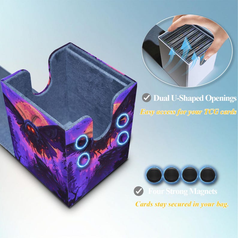 MTG Deck Box With Commander Display, Holds 100+ Sleeved Cards, Anime ...