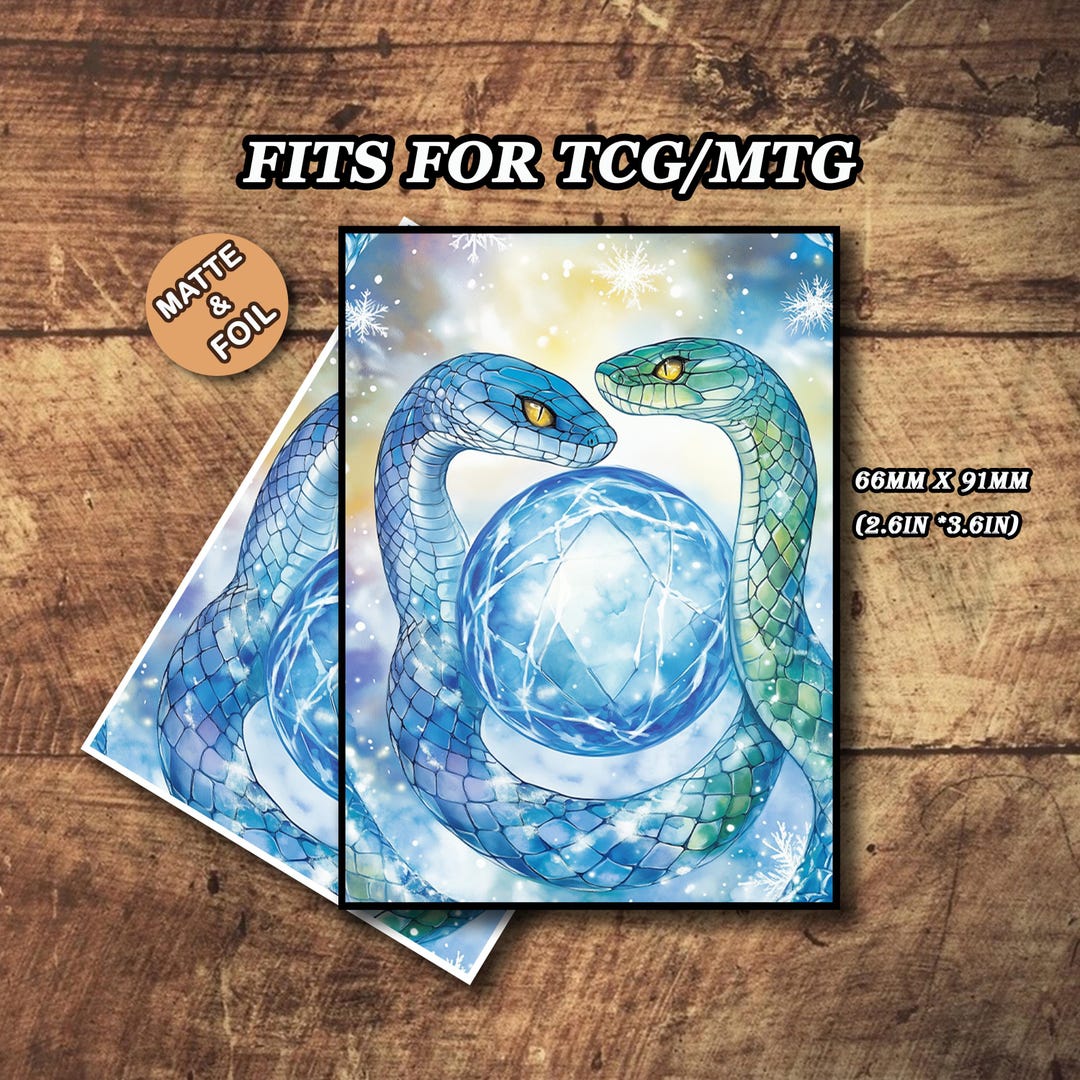 MTG Card Sleeves, Serpent Magic Sleeves, Matte or Foil, Gift for Gamers ...