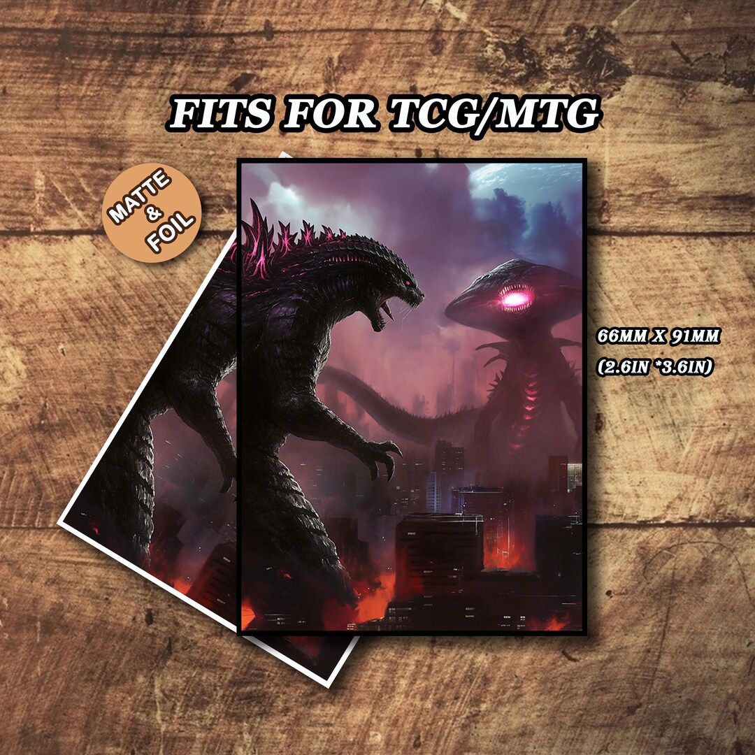 MTG Card Sleeves, Anime Godzilla Inspiration TCG Sleeves, Matte or Foil ...