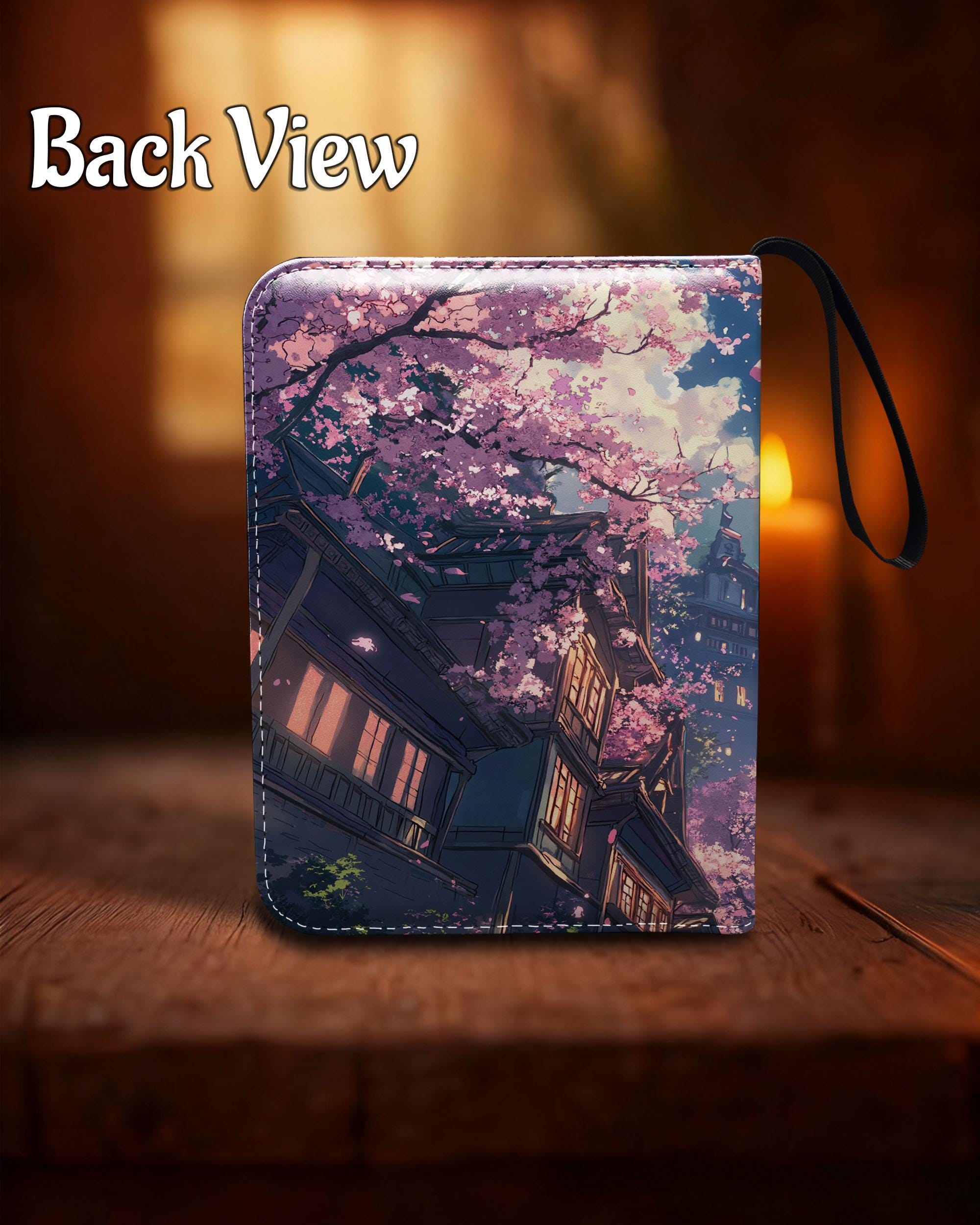 Trading Card Binder, Cherry Blossom World Theme, 4/9 Pocket, PU Leather ...