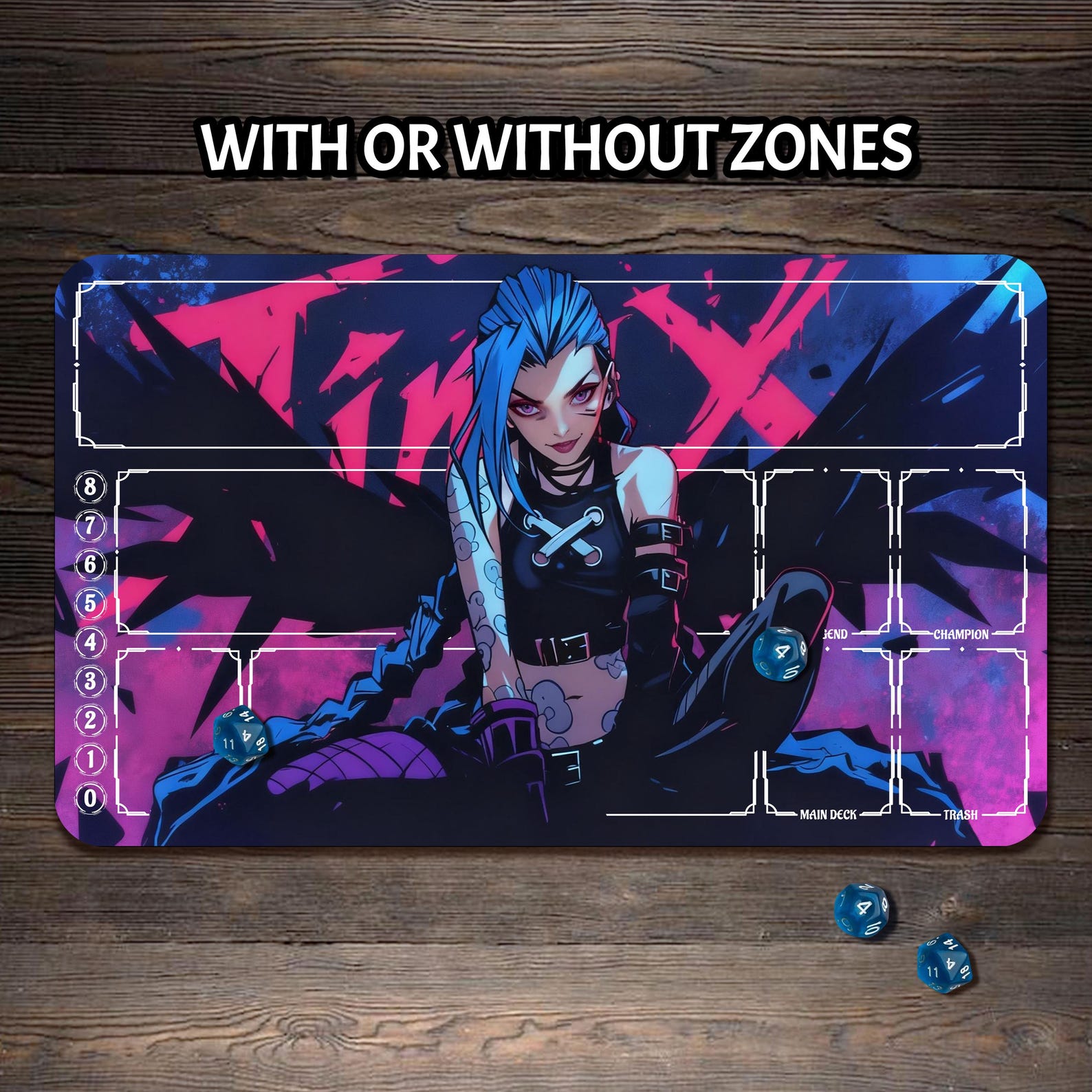 Anime Jinx Playmat for Riftbound - Trading Card Game - 24"x14" or 31 ...