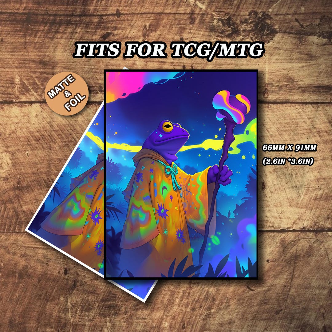Mtg Card Sleeves, Neon Frog Magic Sleeves, Matte or Foil, Gifts for ...