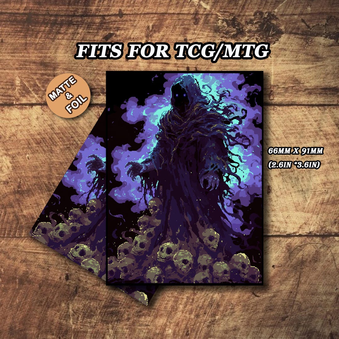 Mtg Card Sleeves, Pixel Art Skull Magic Sleeves, Matte or Foil, Gift ...