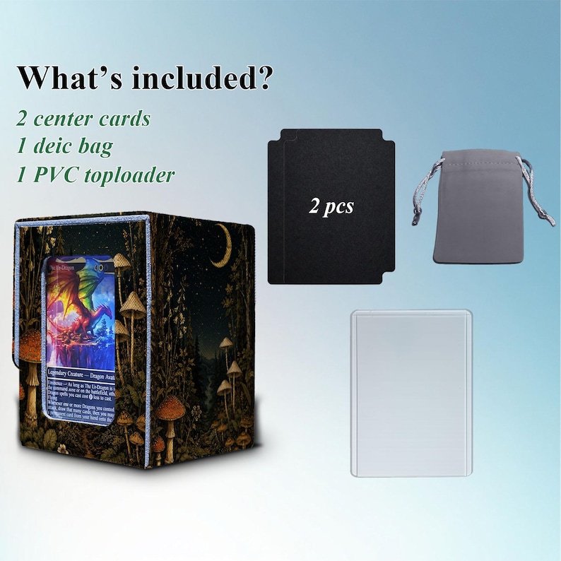 MTG Deck Box With Commander Display, Holds 100+ Sleeved Cards, Moonlit ...