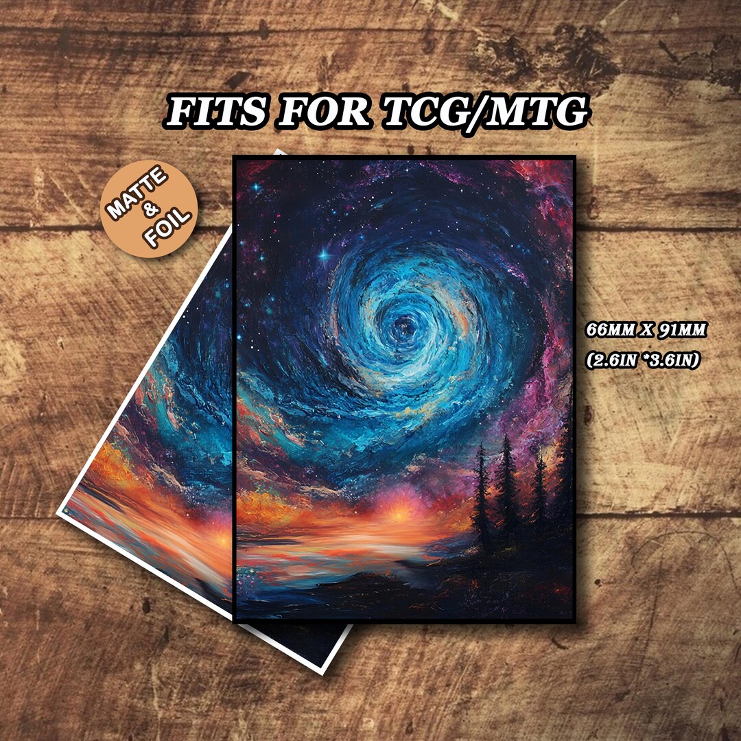 MTG Card Sleeves - Stellar Vortex Theme, Standard & Japanese Size, Foil ...