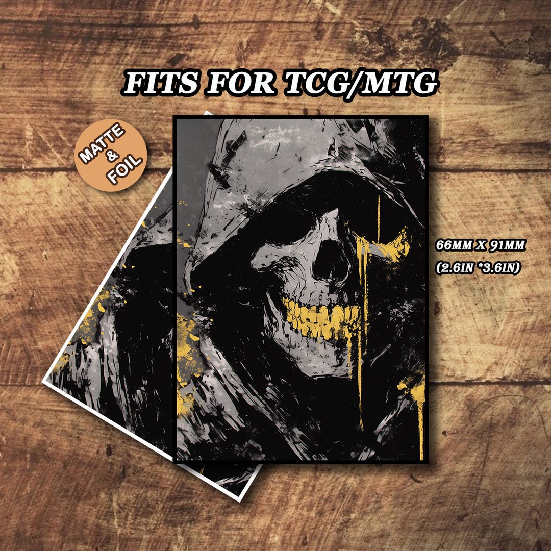 MTG Card Sleeves - Skeleton Mask Theme, Standard & Japanese Size, Foil ...