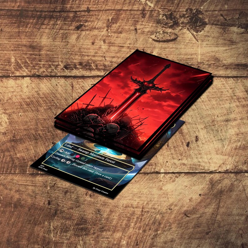 Mtg Card Sleeves, Blood-stained Sword Card Sleeve, Matte or Foil, Gifts ...