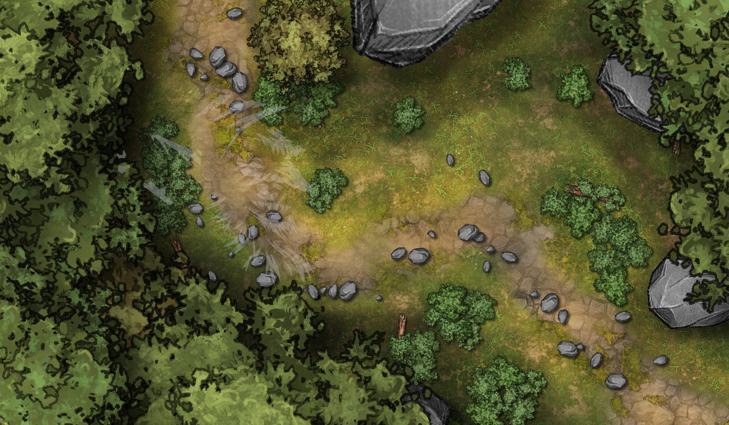 Forest Path Battlemap - Dnd Battle Map, VTT, D&D, 5e, Roll20, Foundry ...