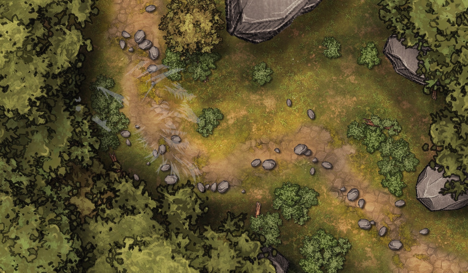 Forest Path Battlemap - Dnd Battle Map, VTT, D&D, 5e, Roll20, Foundry ...