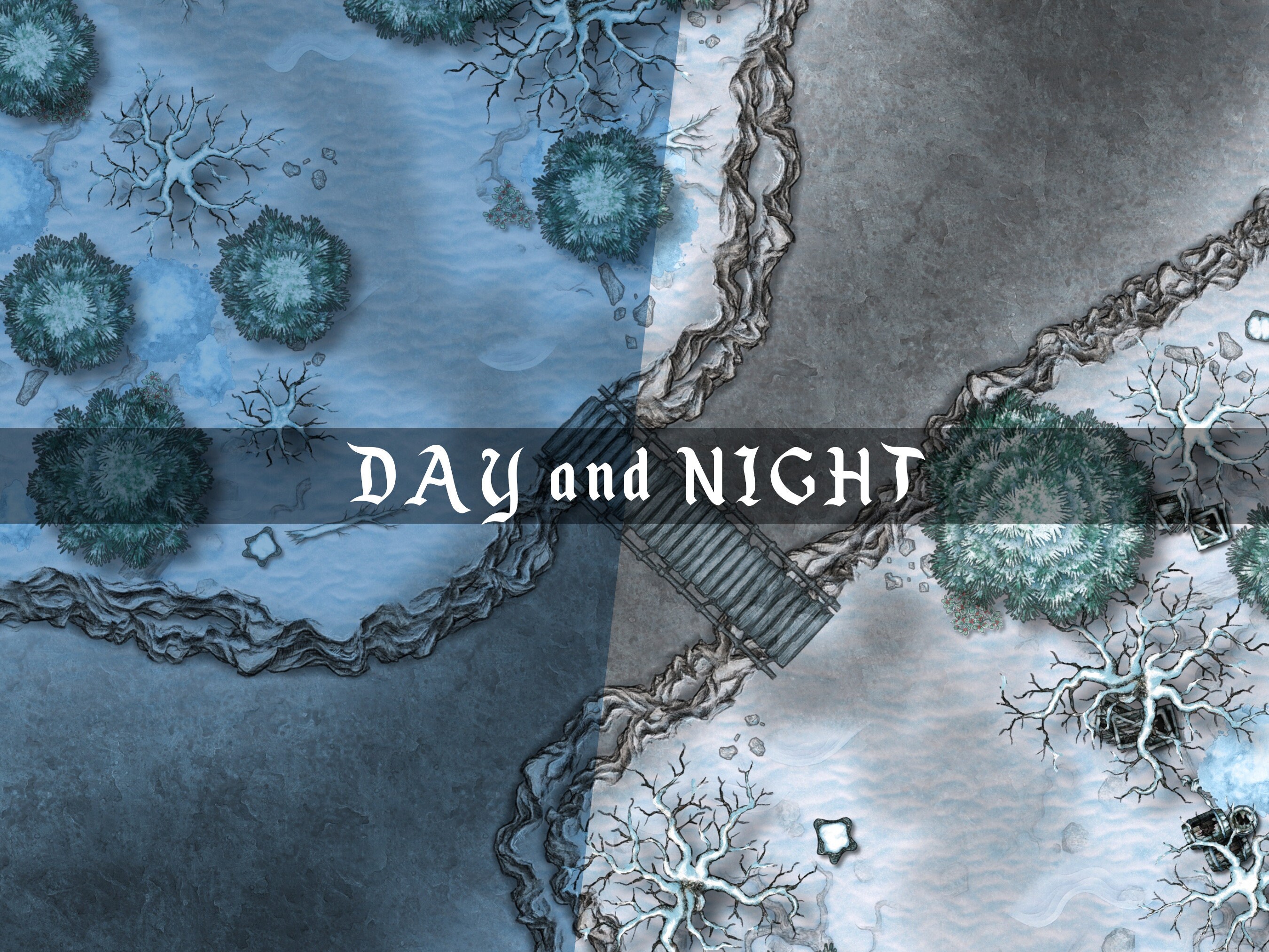 Snow Bridge Battlemap - Dnd Battle Map, VTT, D&D, 5e, Roll20, Foundry ...