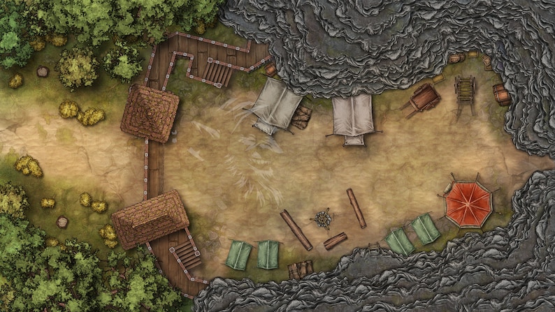 Mountain Camp Battlemap Dnd Battle Map, VTT, D&D, 5e, Roll20, Foundry ...