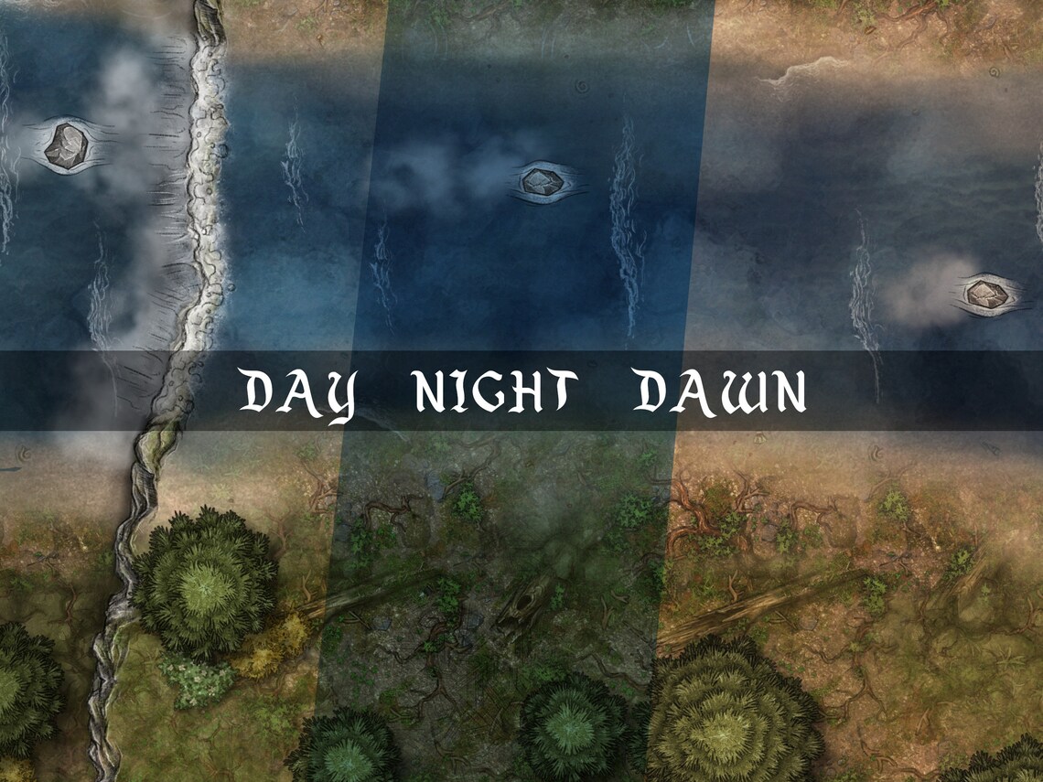 Forest Waterfall Battlemap - Dnd Battle Map, VTT, D&D, 5e, Roll20 ...