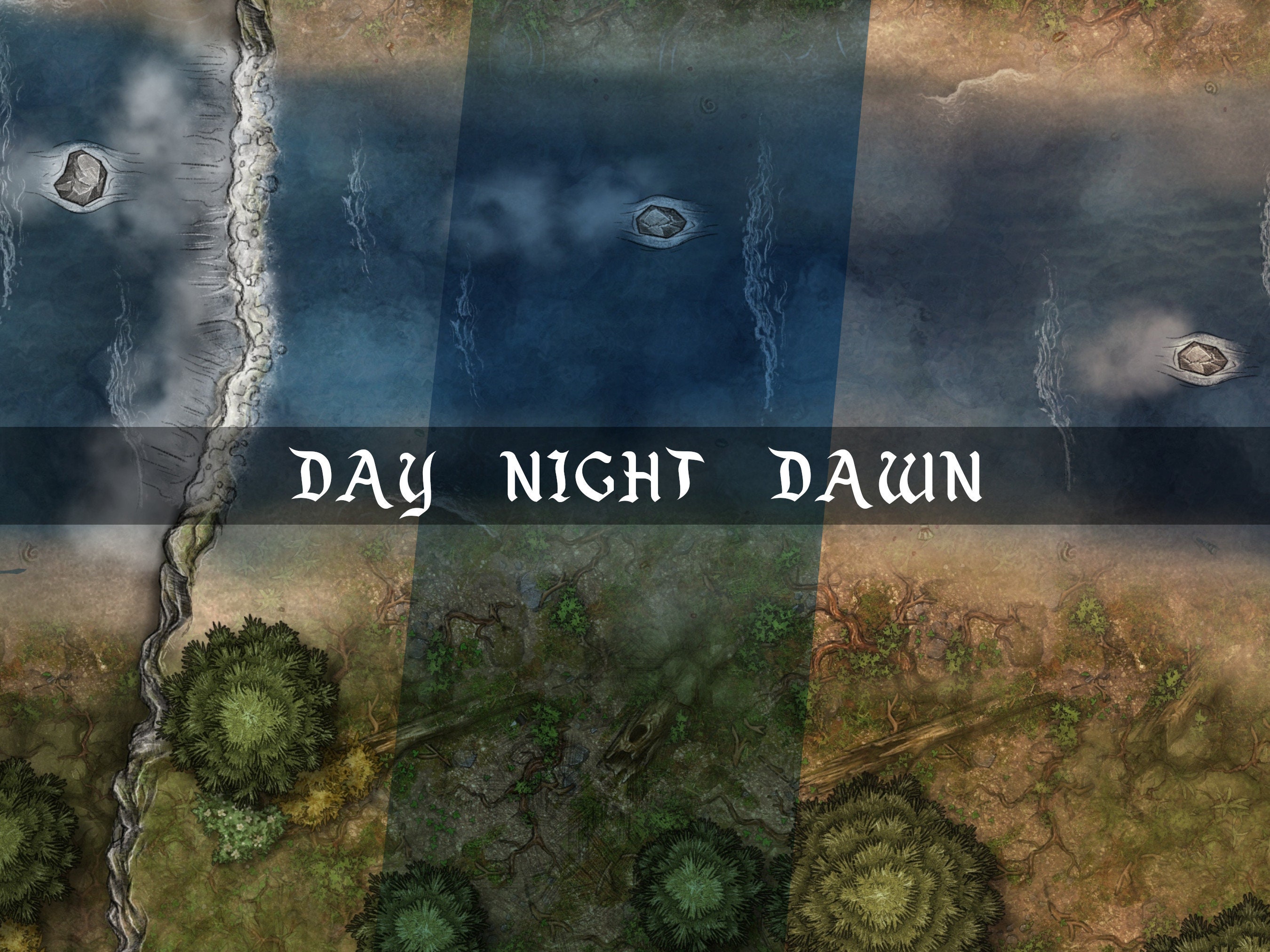 Forest Waterfall Battlemap - Dnd Battle Map, VTT, D&D, 5e, Roll20 ...