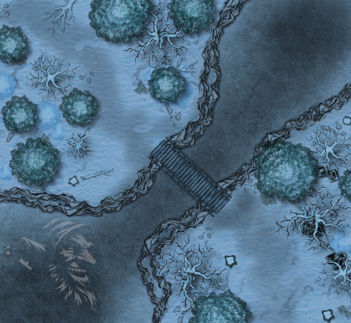 Snow Bridge Battlemap - Dnd Battle Map, VTT, D&D, 5e, Roll20, Foundry ...