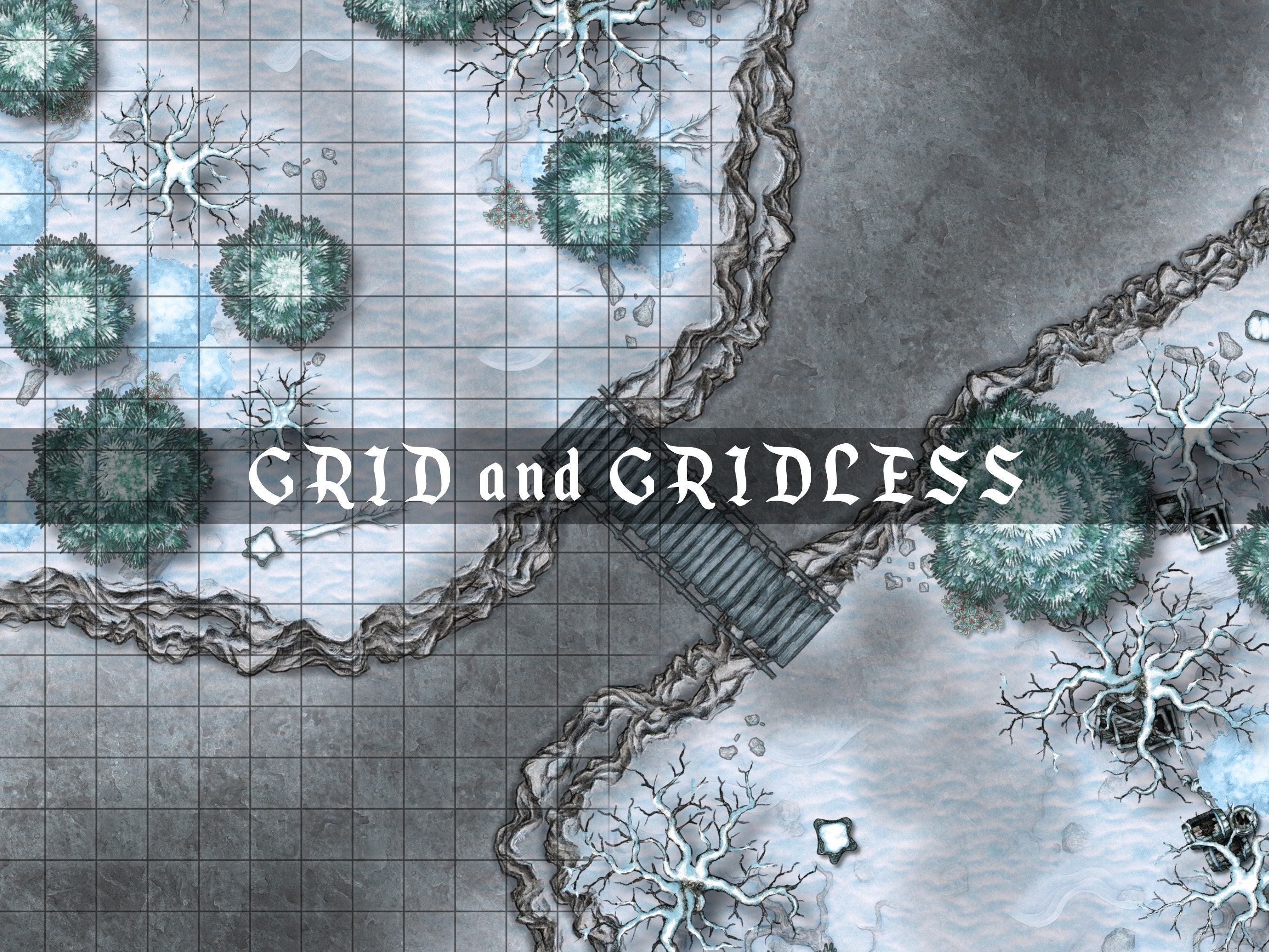 Snow Bridge Battlemap - Dnd Battle Map, VTT, D&D, 5e, Roll20, Foundry ...