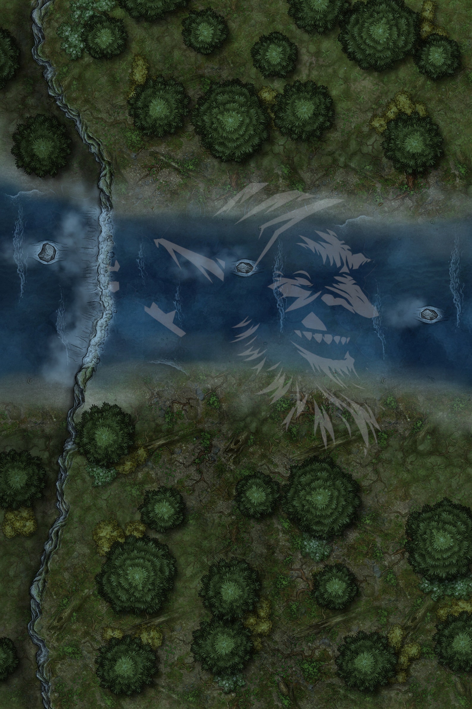 Forest Waterfall Battlemap - Dnd Battle Map, VTT, D&D, 5e, Roll20 ...