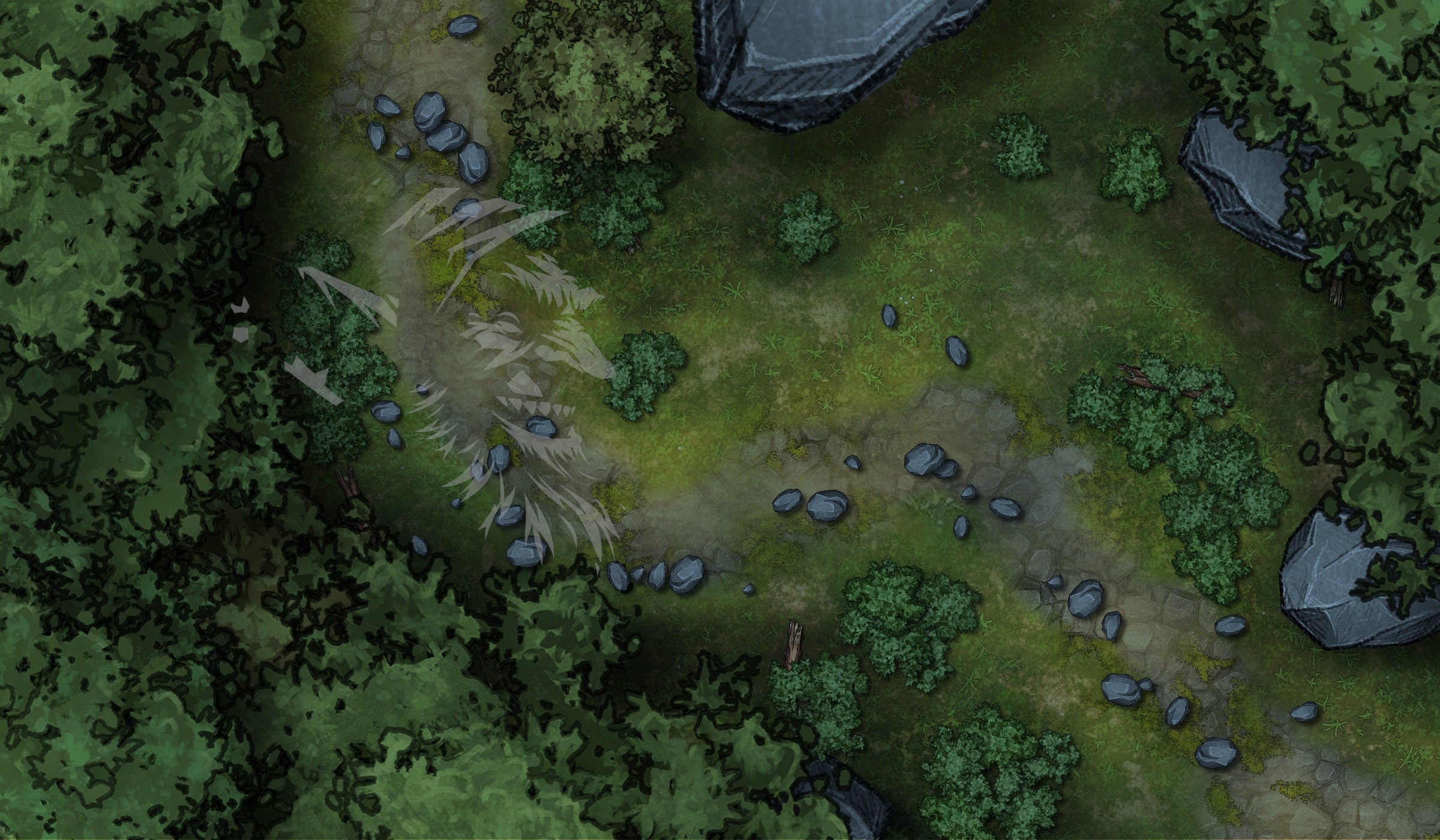 Forest Path Battlemap DnD Battle Map, VTT, D&D, 5e, Roll20, Fonderie ...