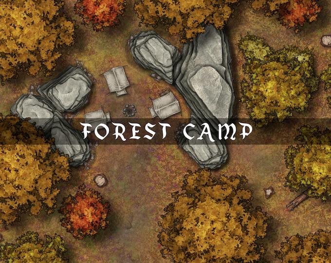 Autumn Forest Camp Battlemap - Dnd Battle Map, VTT, D&D, 5e, Roll20 ...
