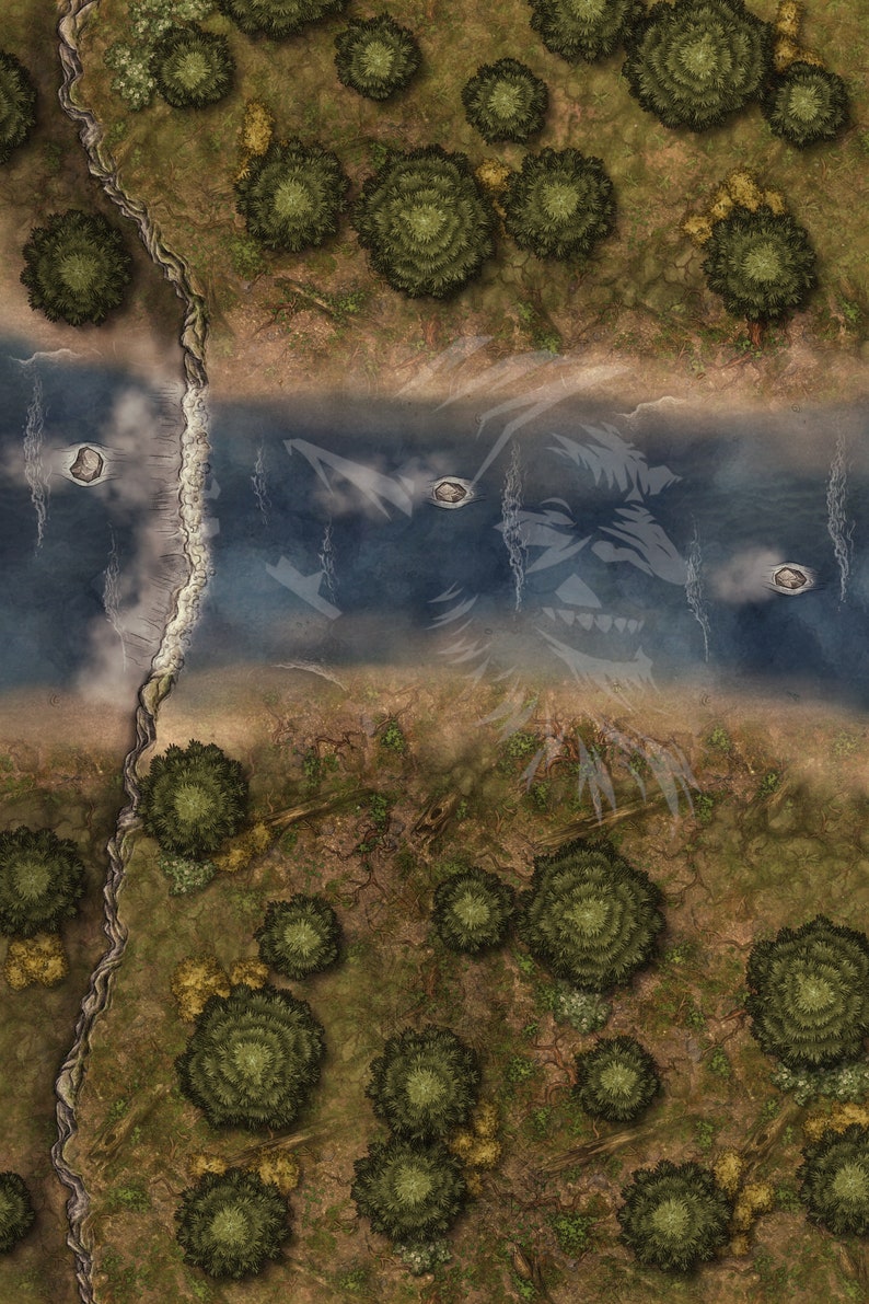 Forest Waterfall Battlemap - Dnd Battle Map, VTT, D&D, 5e, Roll20 ...