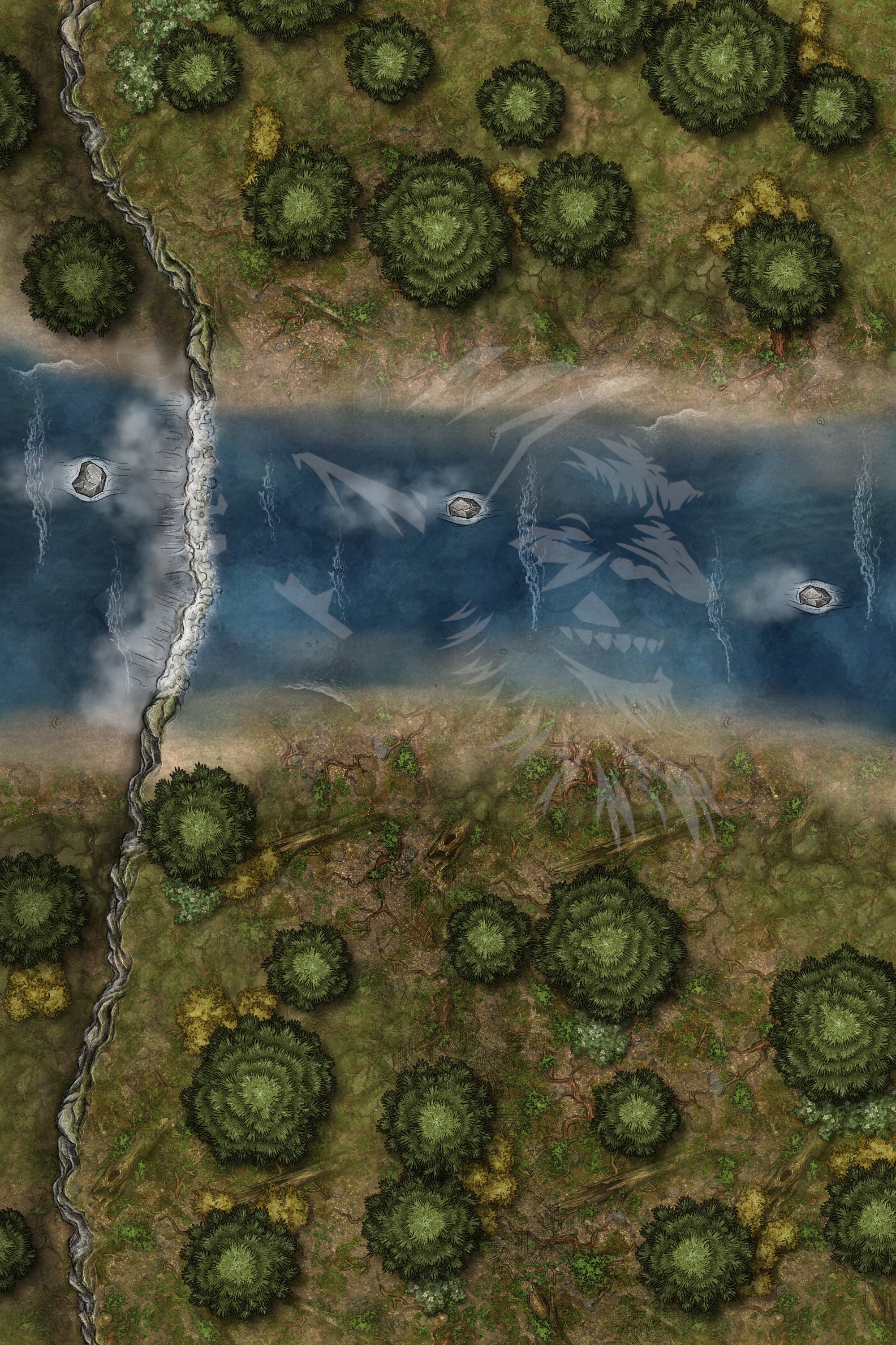 Forest Waterfall Battlemap - Dnd Battle Map, VTT, D&D, 5e, Roll20 ...