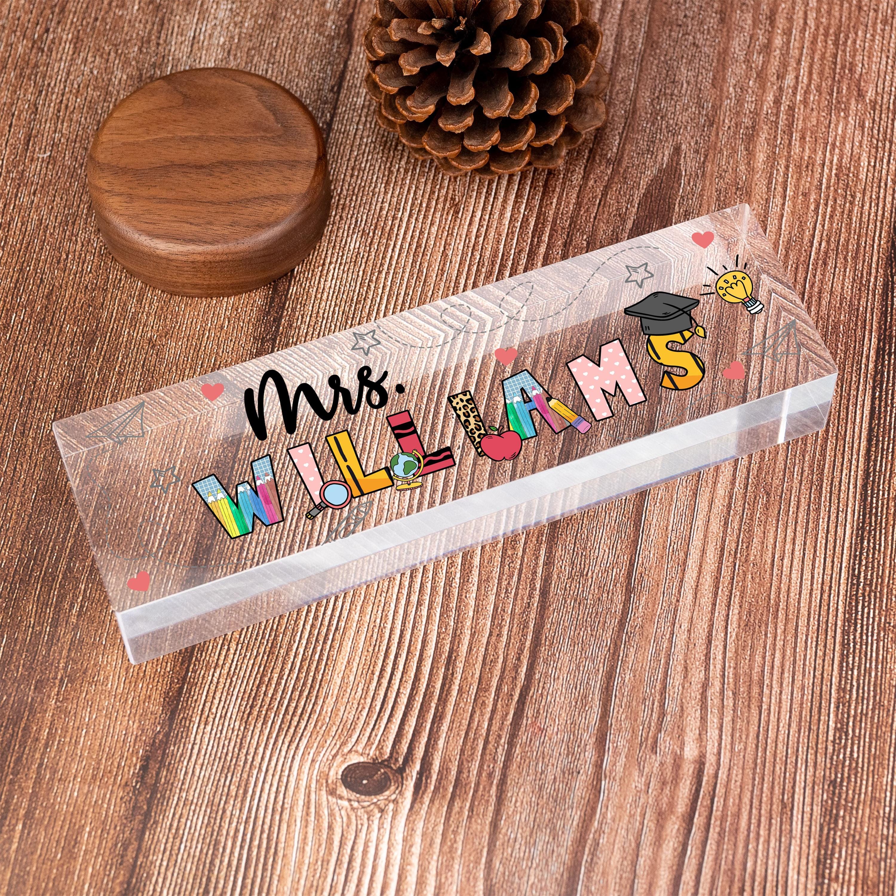 Custom Teacher Name Sign, Back to School Teacher Gifts Personalized ...