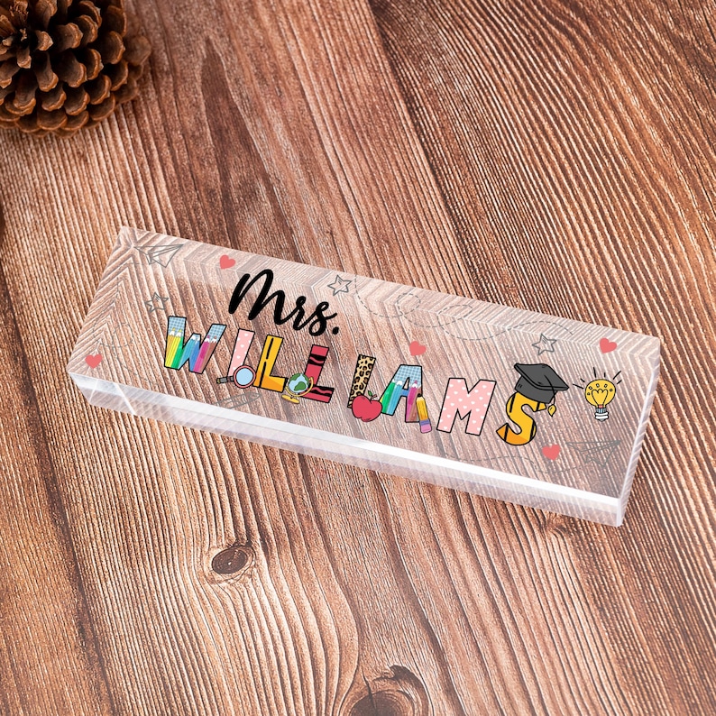 Custom Teacher Name Sign, Back to School Teacher Gifts Personalized ...