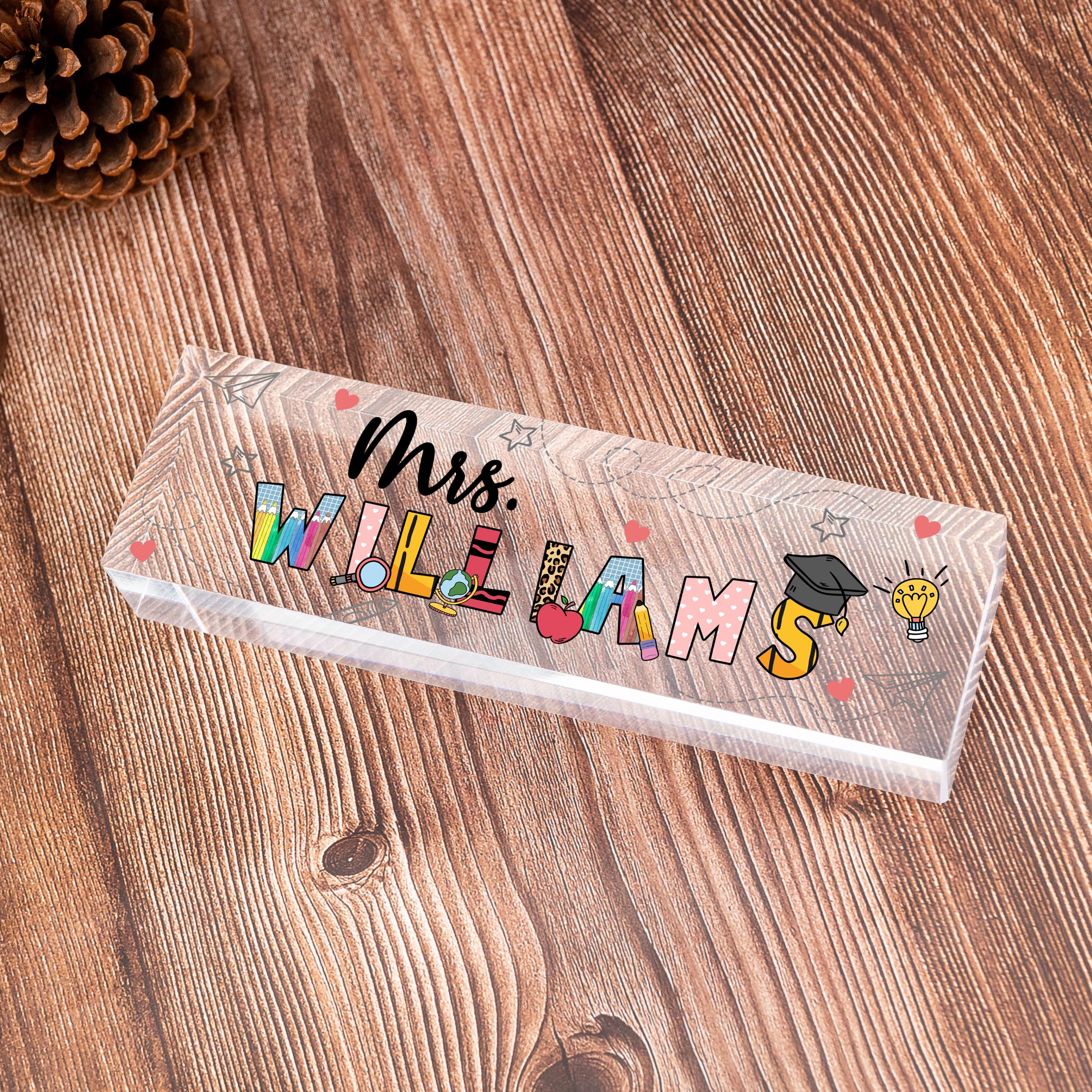 Custom Teacher Name Sign, Back to School Teacher Gifts Personalized ...
