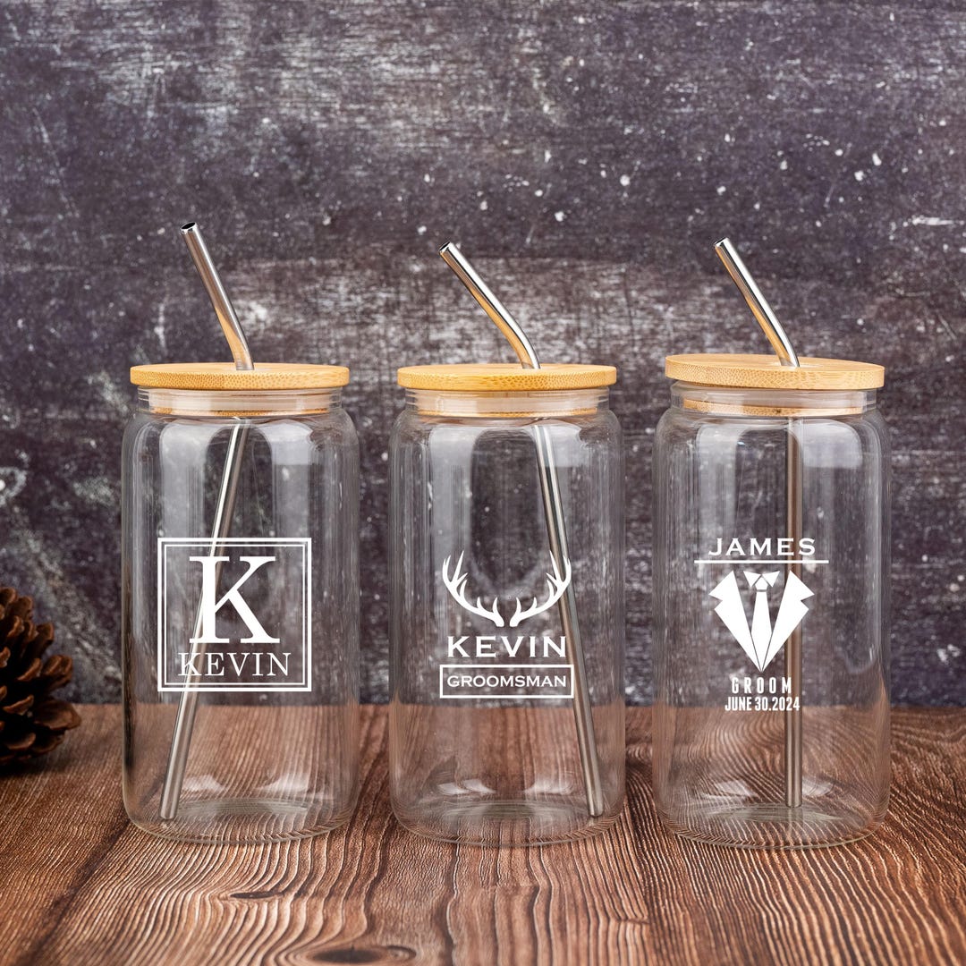 Personalized Beer Cups for Wedding Party, Barware for Him Beer Glasses ...