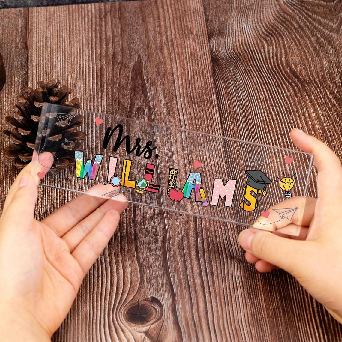 Custom Teacher Name Sign, Back to School Teacher Gifts Personalized ...