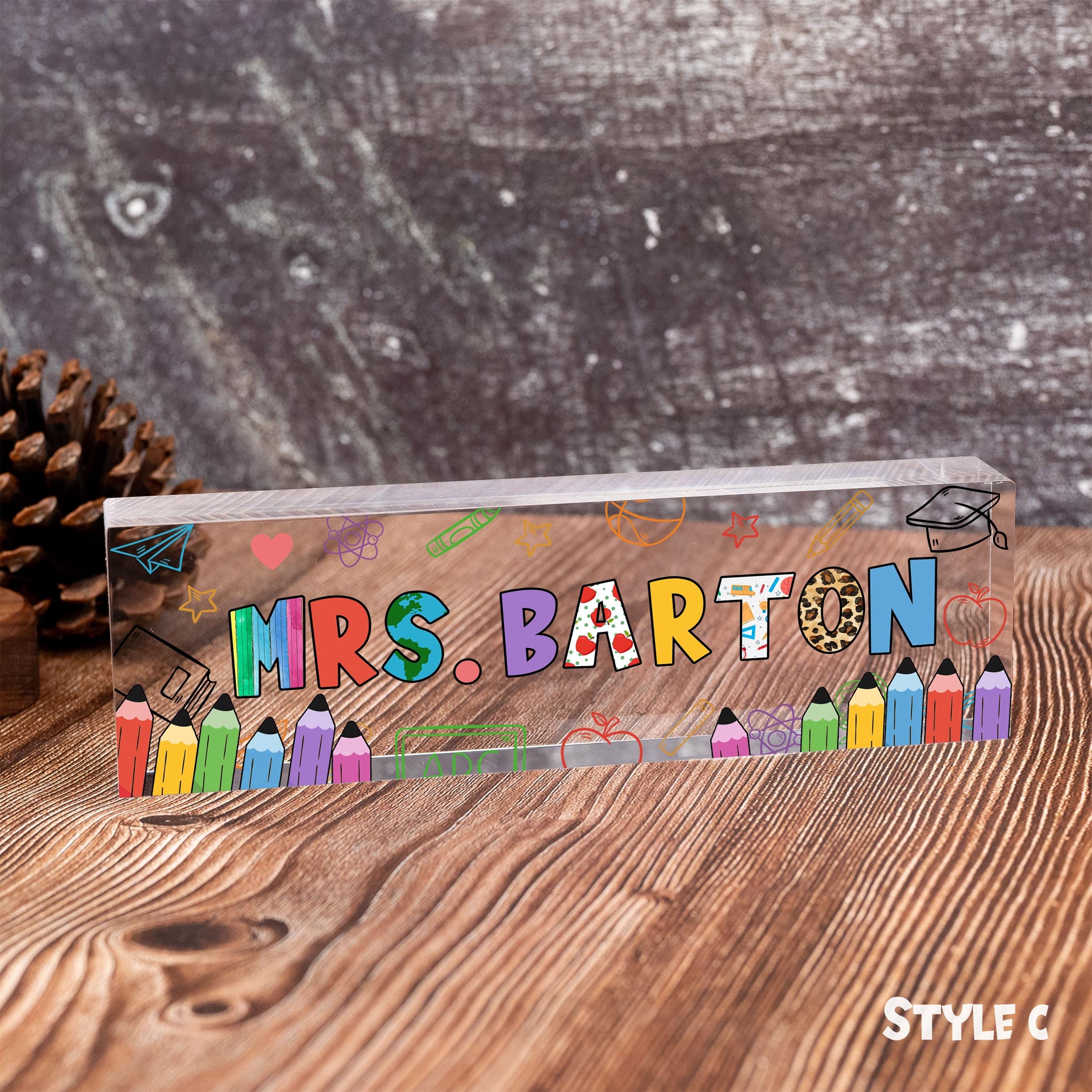 Custom Teacher Name Sign, Back to School Teacher Gifts Personalized ...