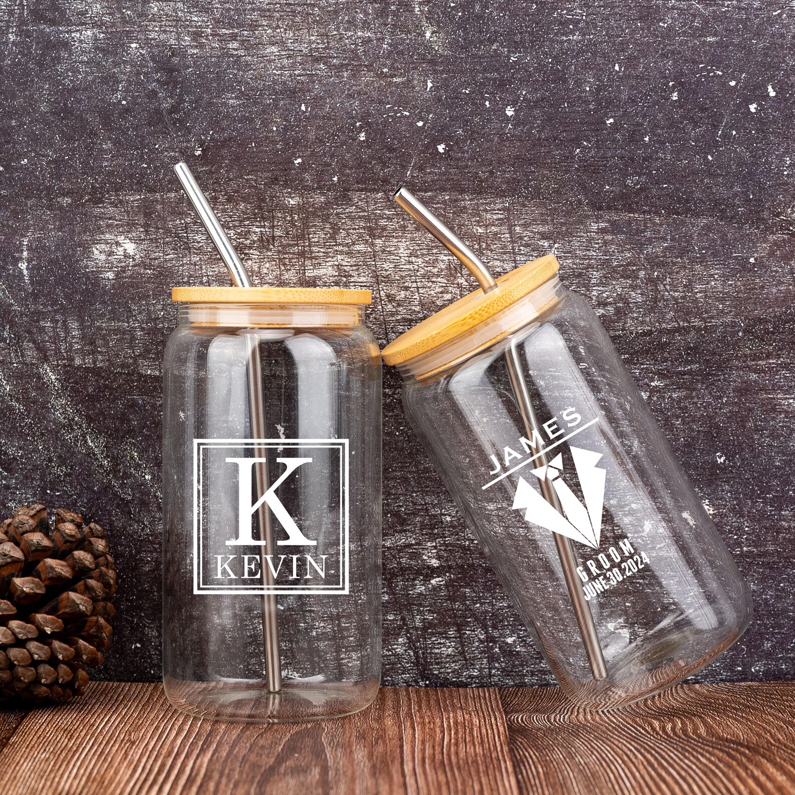 Personalized Beer Cups for Wedding Party, Barware for Him Beer Glasses ...