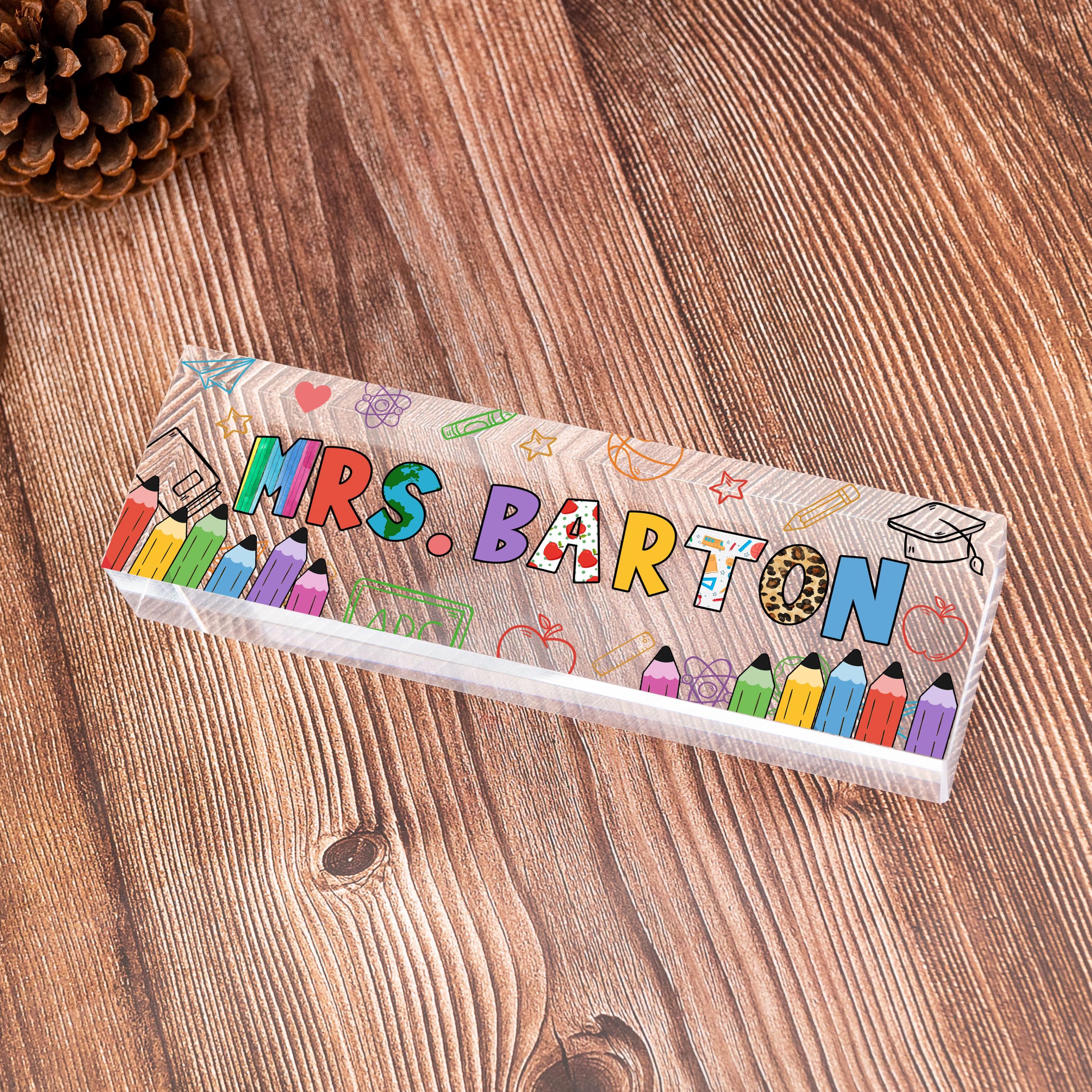 Custom Teacher Name Sign, Back to School Teacher Gifts Personalized ...