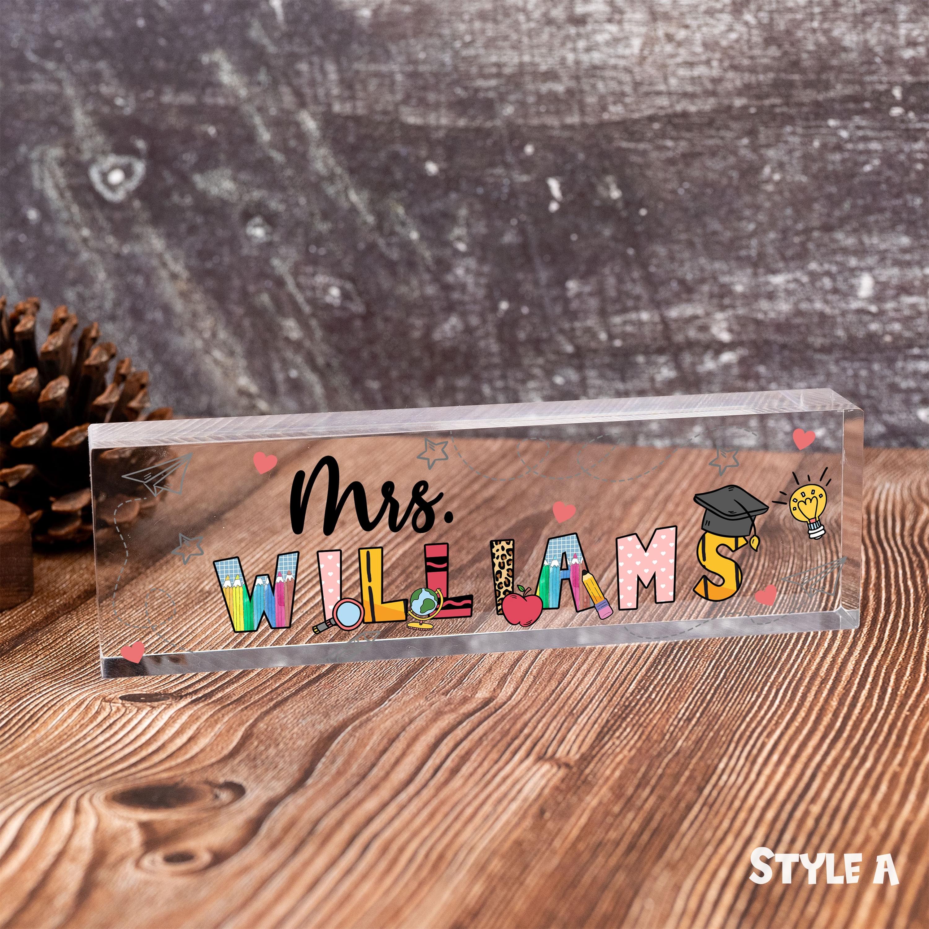 Custom Teacher Name Sign, Back to School Teacher Gifts Personalized ...