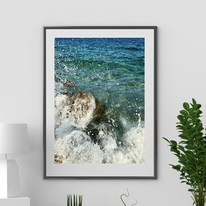 Printable Ocean Wave Photography, Boho Ocean Wall Art Print, Printable ...