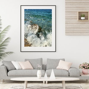 Printable Ocean Wave Photography, Boho Ocean Wall Art Print, Printable ...