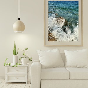 Printable Ocean Wave Photography, Boho Ocean Wall Art Print, Printable ...