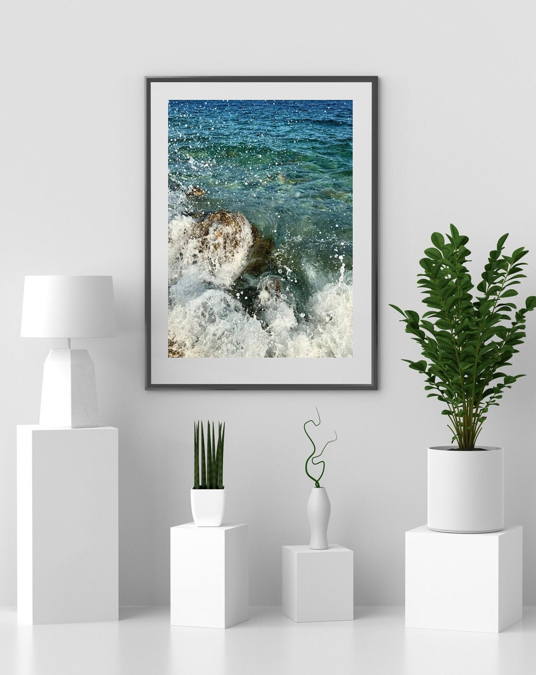 Printable Ocean Wave Photography, Boho Ocean Wall Art Print, Printable ...