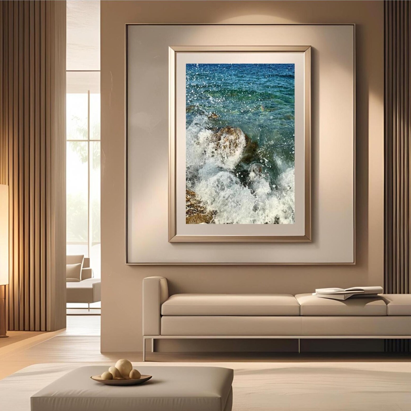 Printable Ocean Wave Photography, Boho Ocean Wall Art Print, Printable ...
