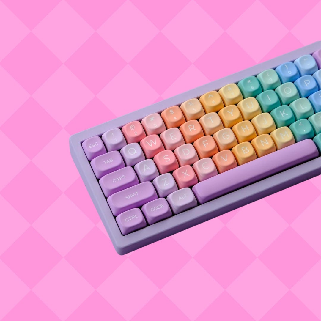 126 Key Cute Candy Jelly Keycaps Set, Pastel Keycaps, Purple MOA ...