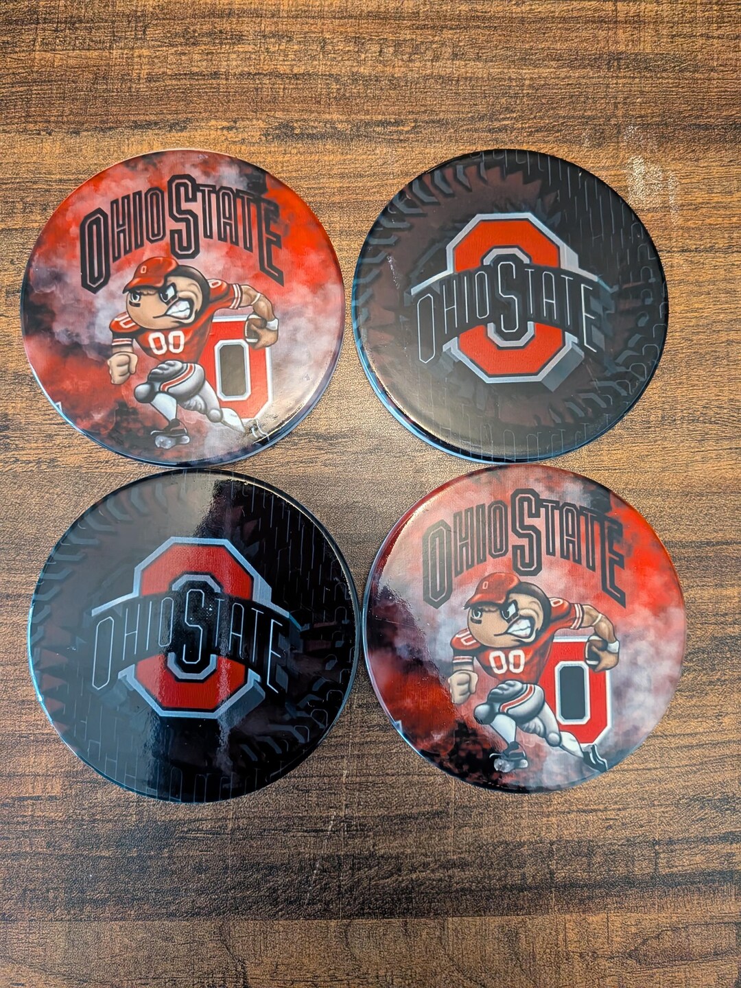 Ohio State Cermanic Coasters With Holder - Etsy