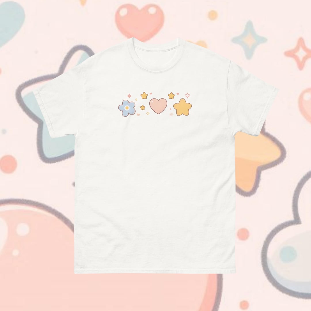 Cute T-shirt - Heart Flower Star Cutecore Kawaii - Etsy