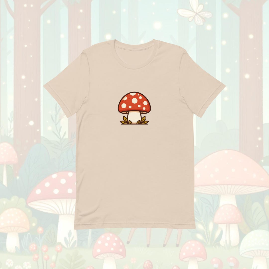 Cute T-shirt Mushroom Patterns Cutecore Fairycore Forestcore Unisex ...