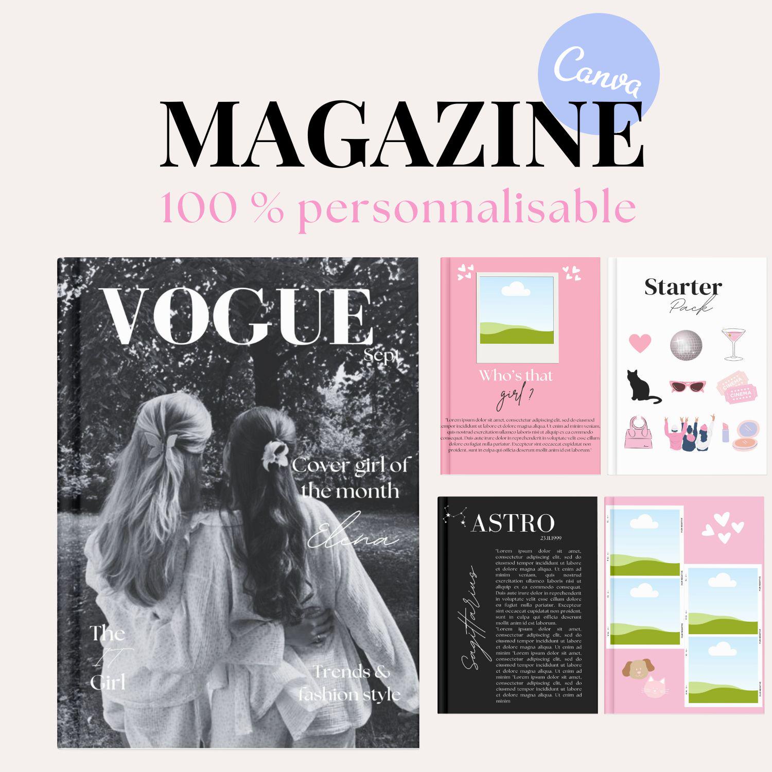 Modèle de Magazine Personnalisable Canva - Magazine Girly & Fun pour ...